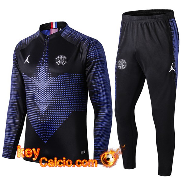 Nuovo Kit Tuta Allenamento PSG Jordan Blu Nero 19 20