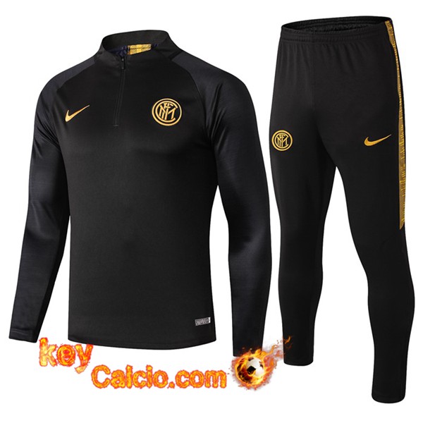 Nuovo Kit Tuta Allenamento Inter Milan Nero 19 20