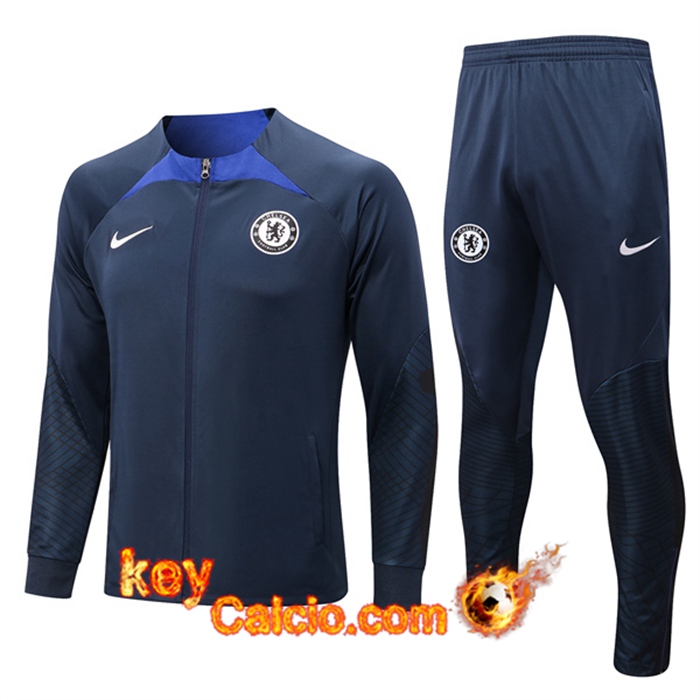 Dove Comprare Nuova Insieme Tuta Calcio - Giacca FC Chelsea Nero/Blu ...