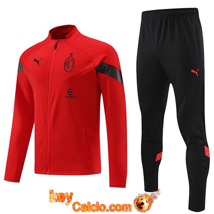 Vendita Nuove Insieme Tuta Calcio - Giacca AC Milan Rosso 2022/2023