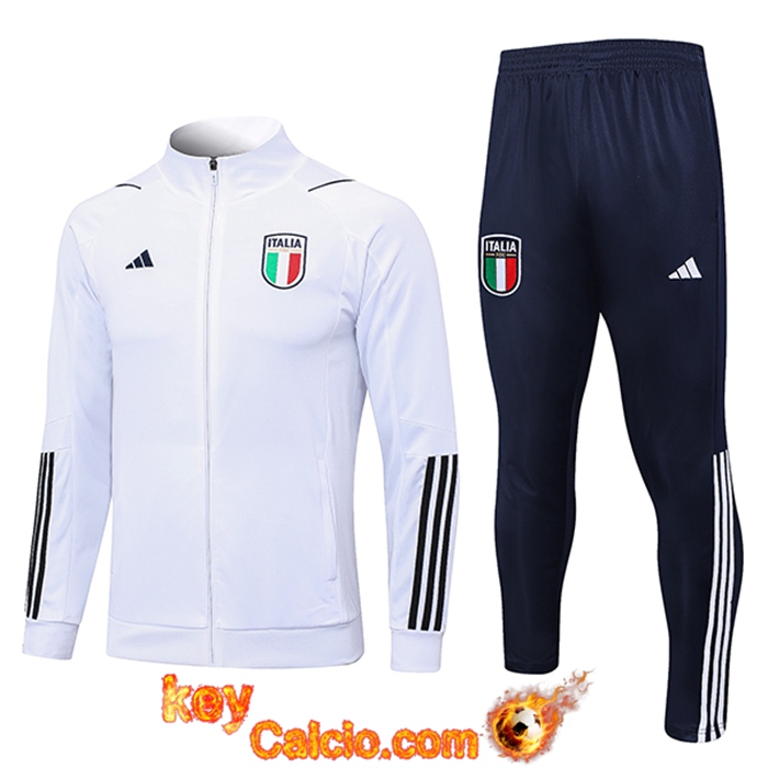 Offerta Numeri Insieme Tuta Calcio - Giacca Italia Bianco 2023/2024