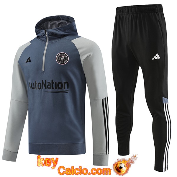 Negozio Numeri Insieme Giacca Con Cappuccio Tuta Inter Miami CF Grigio ...